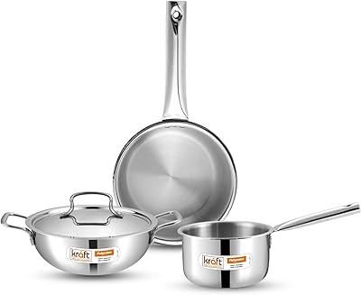 Buy Bergner Tripro Triply Stainless Steel 4 Pc Cookware Set, 24 cm ...