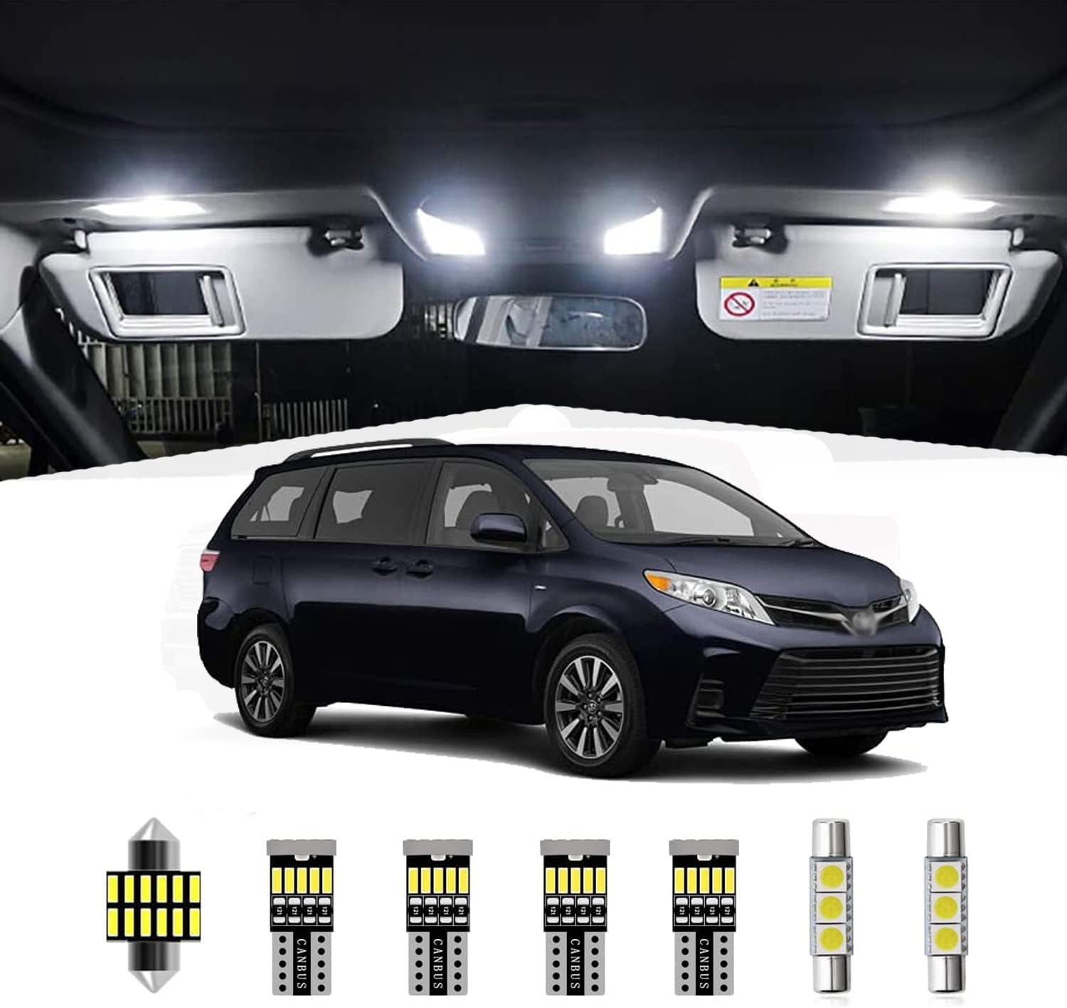 Amazon.com: AWALITED 15pcs Sienna Interior LED Lights Kit Super Bright ...