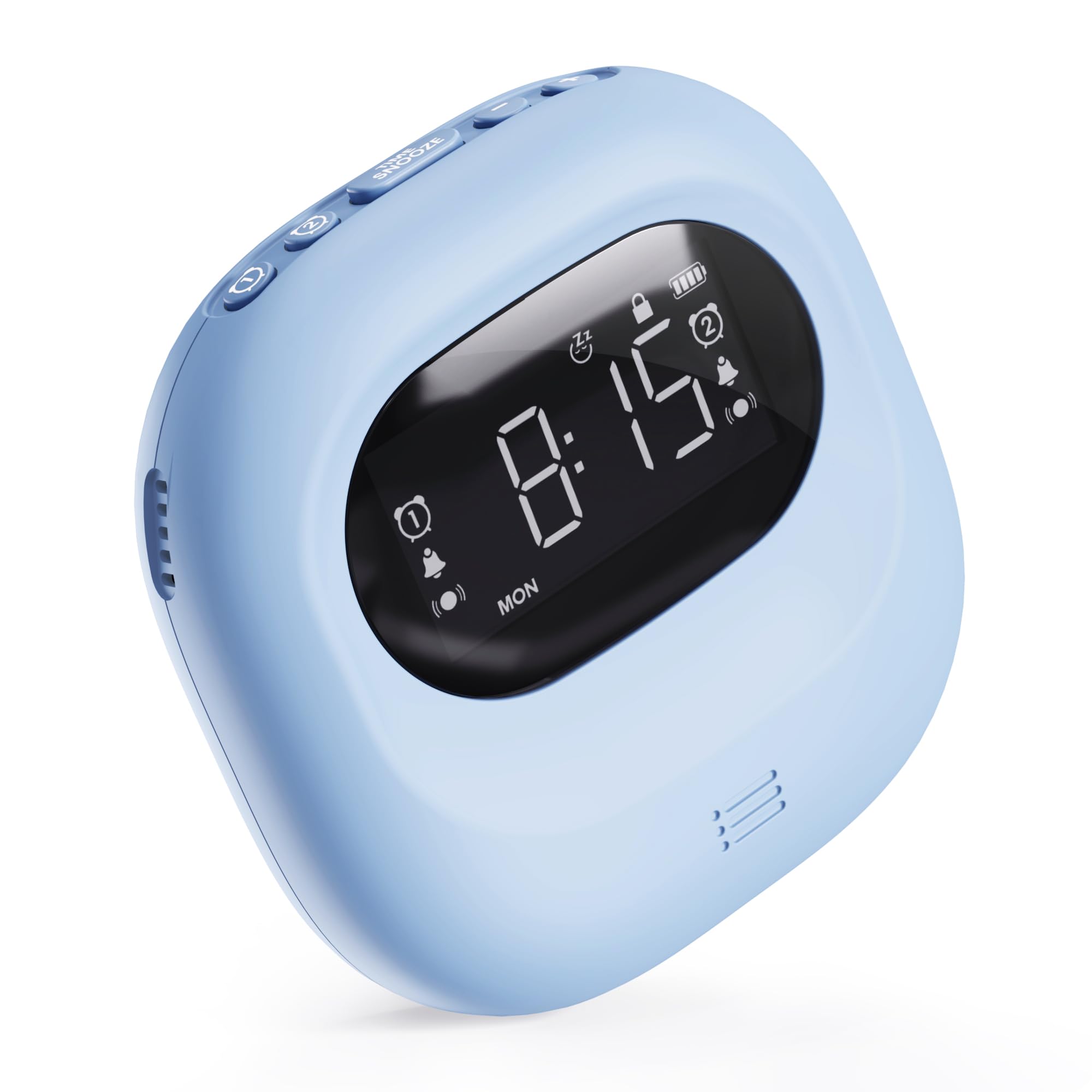 Rechargeable Vibrating Alarm Clock - Dual Alarms, Weekday/Weekend ...