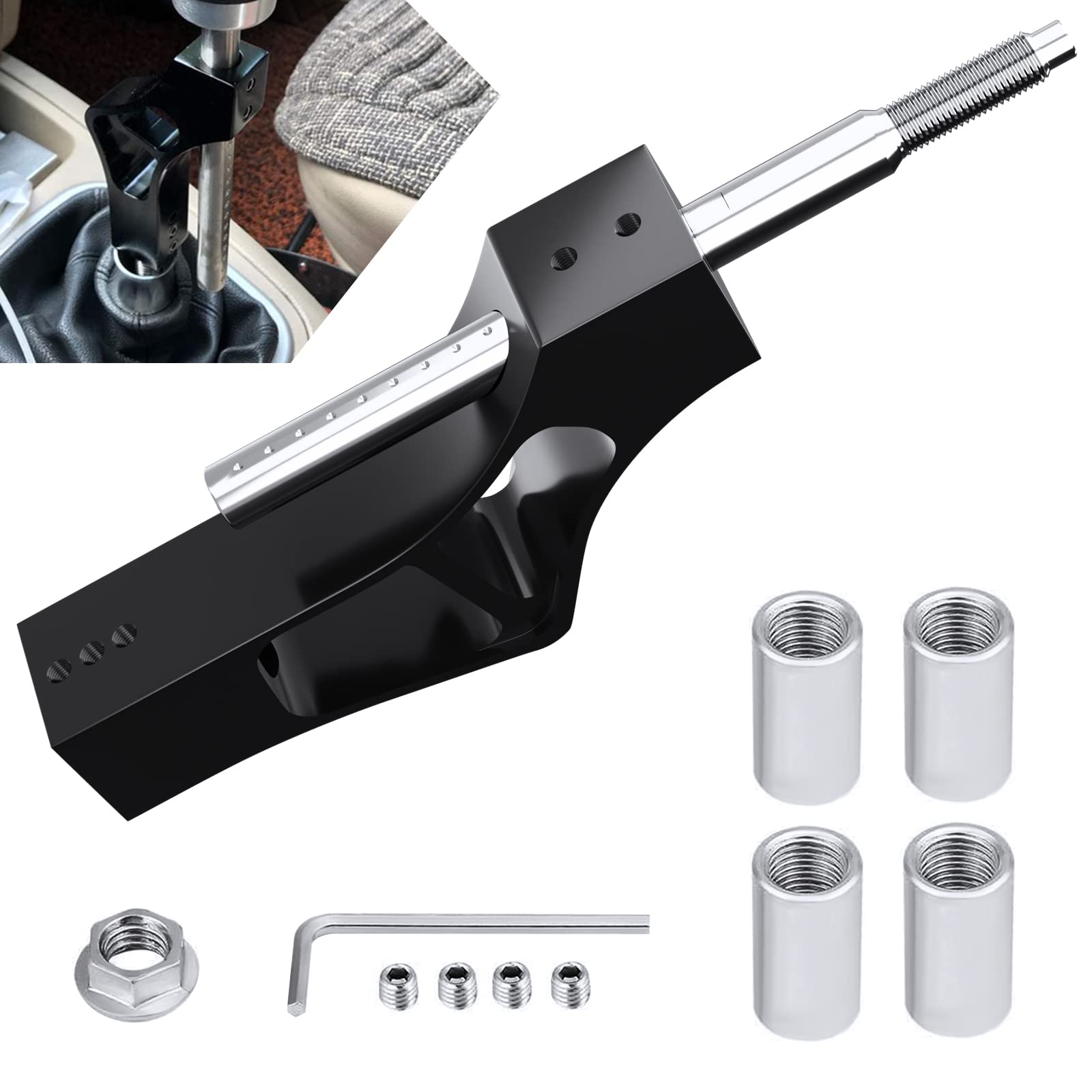 Amazon.com: Endxedo Car Gear Shifter Extender Kit Adjustable Stainless ...
