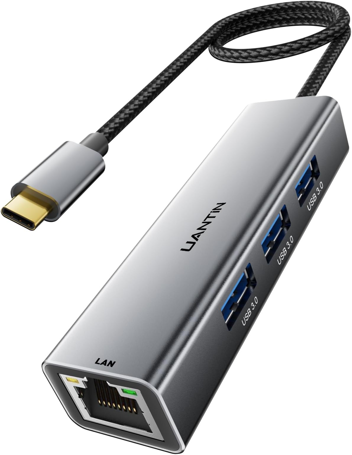 Amazon.com: UANTIN USB C to Ethernet Adapter | 4-in-1 USB-C Hub to ...