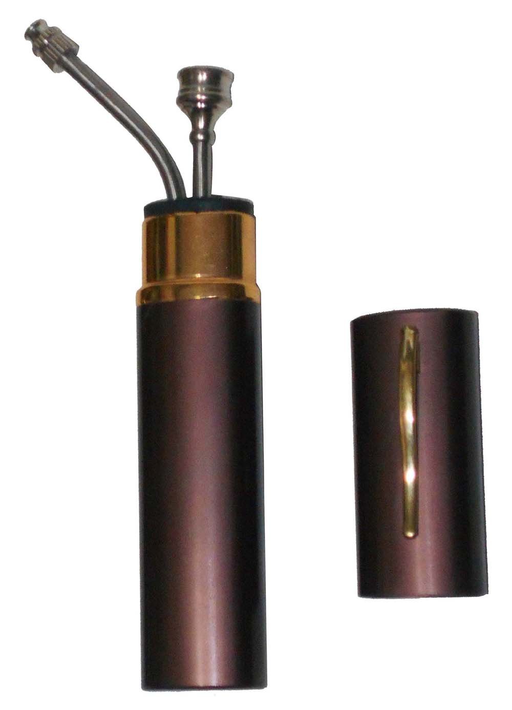 Metier 6 Inch Metal Pocket Bong Golden Color- Stealth Pipe (Brown ...