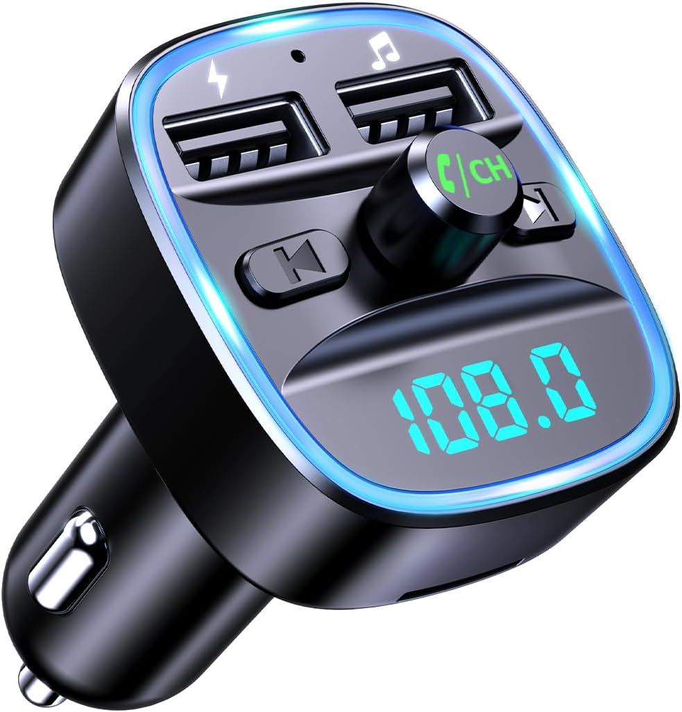 VOODII Trasmettitore FM Bluetooth 5.3 per Auto, Adattatore MP3 Audio ...