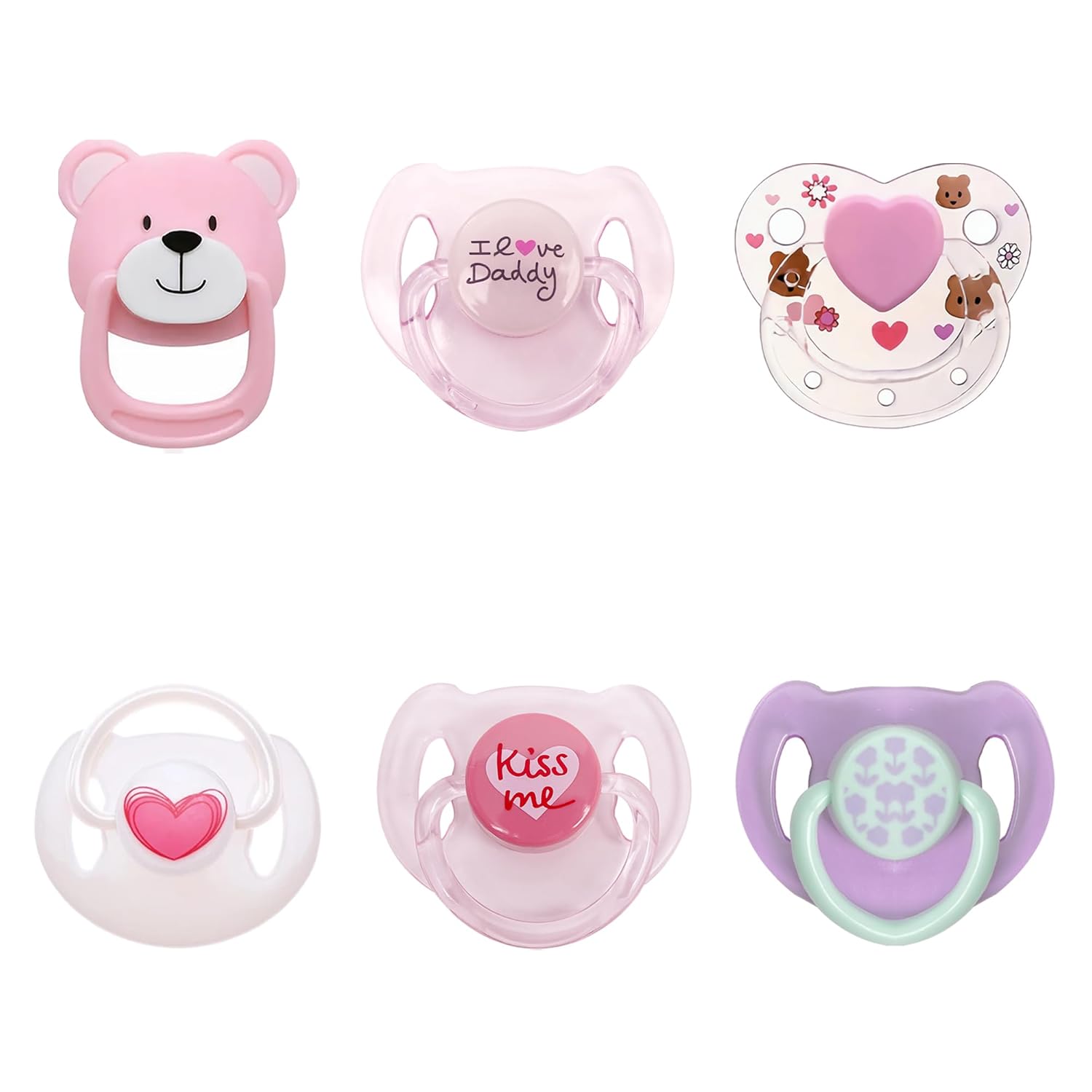 Amazon.com: Yaysumi Pink Style Magnetic Pacifier Set of 6 for Reborn ...