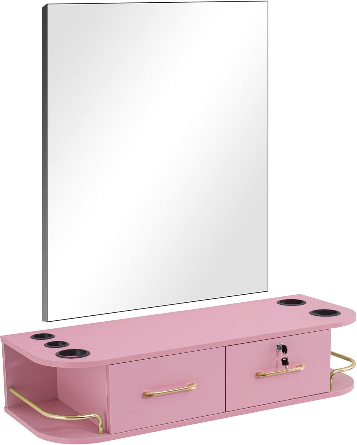 Amazon.com: BarberPub Locking Wall Mount Styling Barber Station with ...