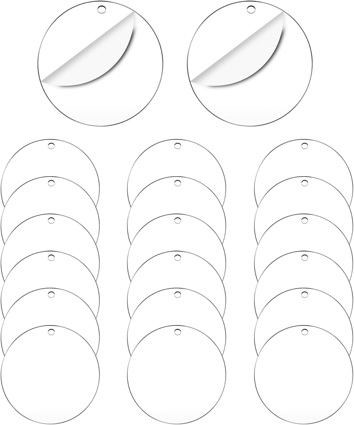 Amazon.com: BigKing Acrylic Keychain Blank, Pack of 20 Circle Acrylic ...