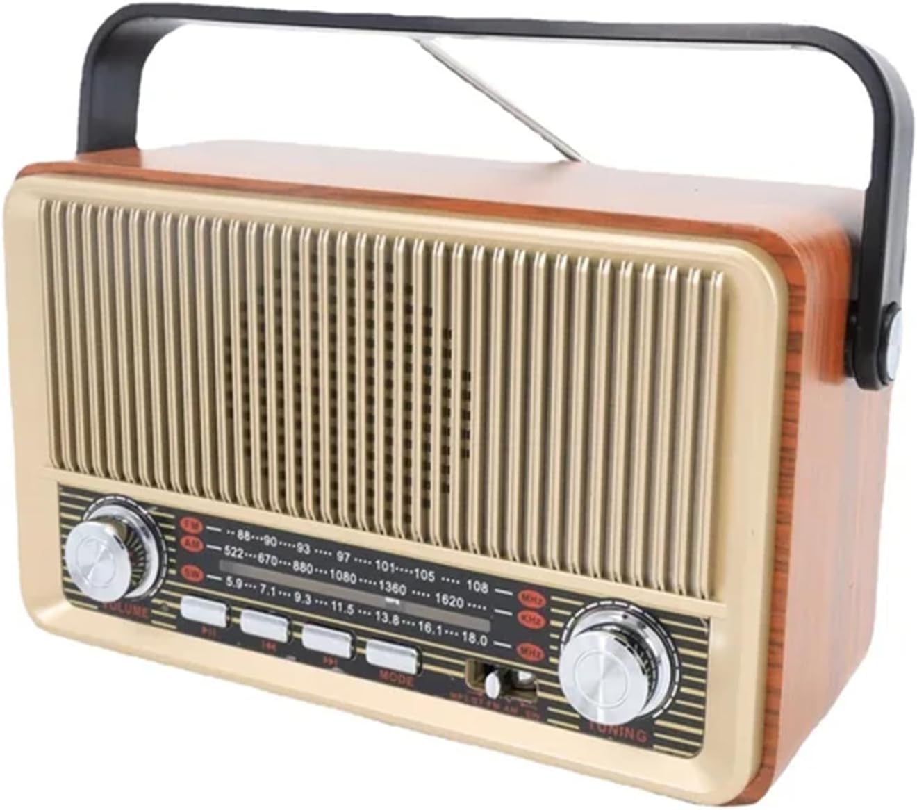 Portable Bluetooth FM AM SW Stereo Radio, Support USB Disk, USB/TF Card ...