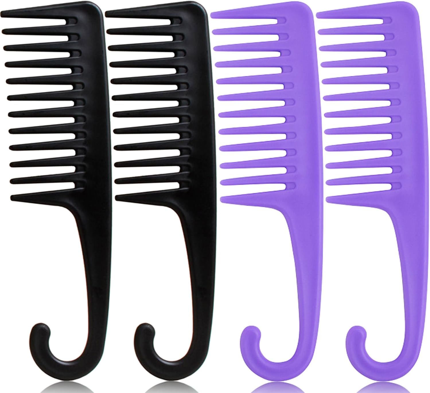 Amazon.com : 4PCS Large Wide Tooth Comb Detangling Comb with Hook for ...