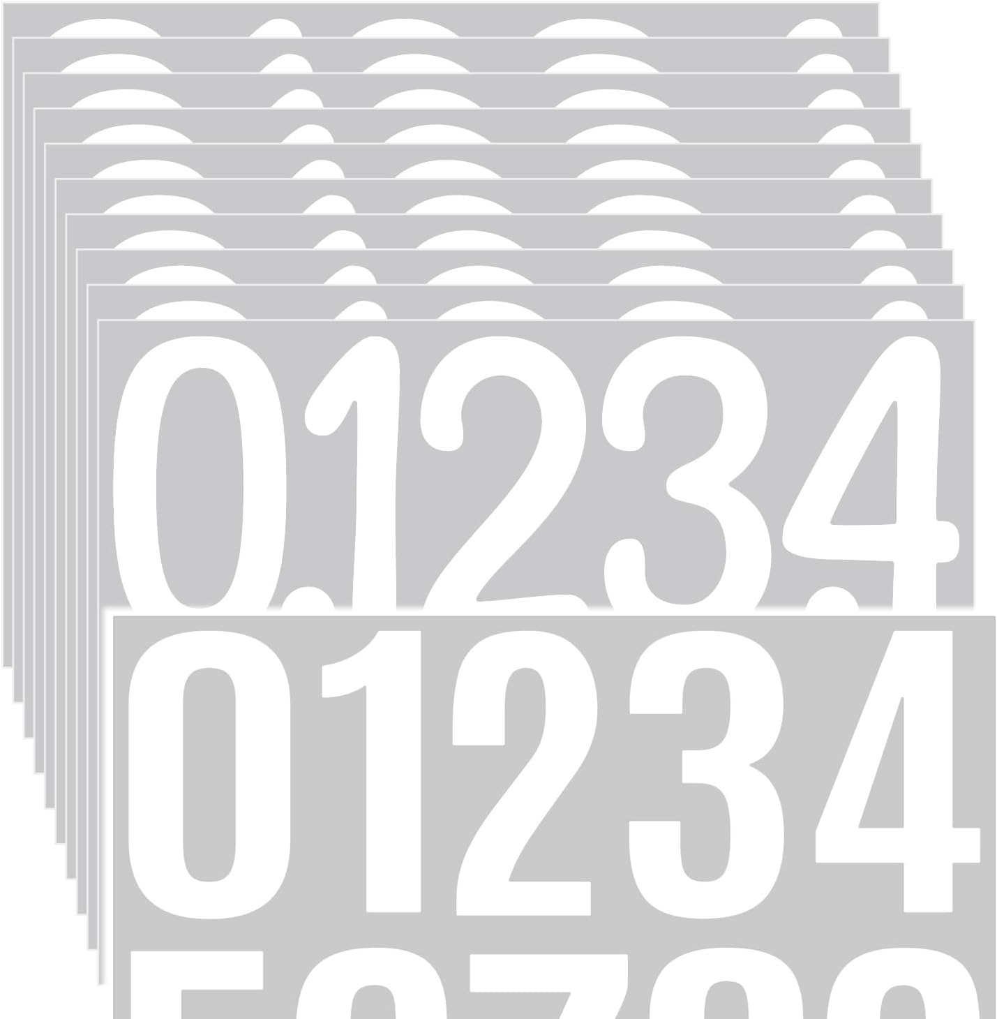 Durdiiy 5 Sheets Number Stickers 4 Inch Sticky Numbers Vinyl Self ...