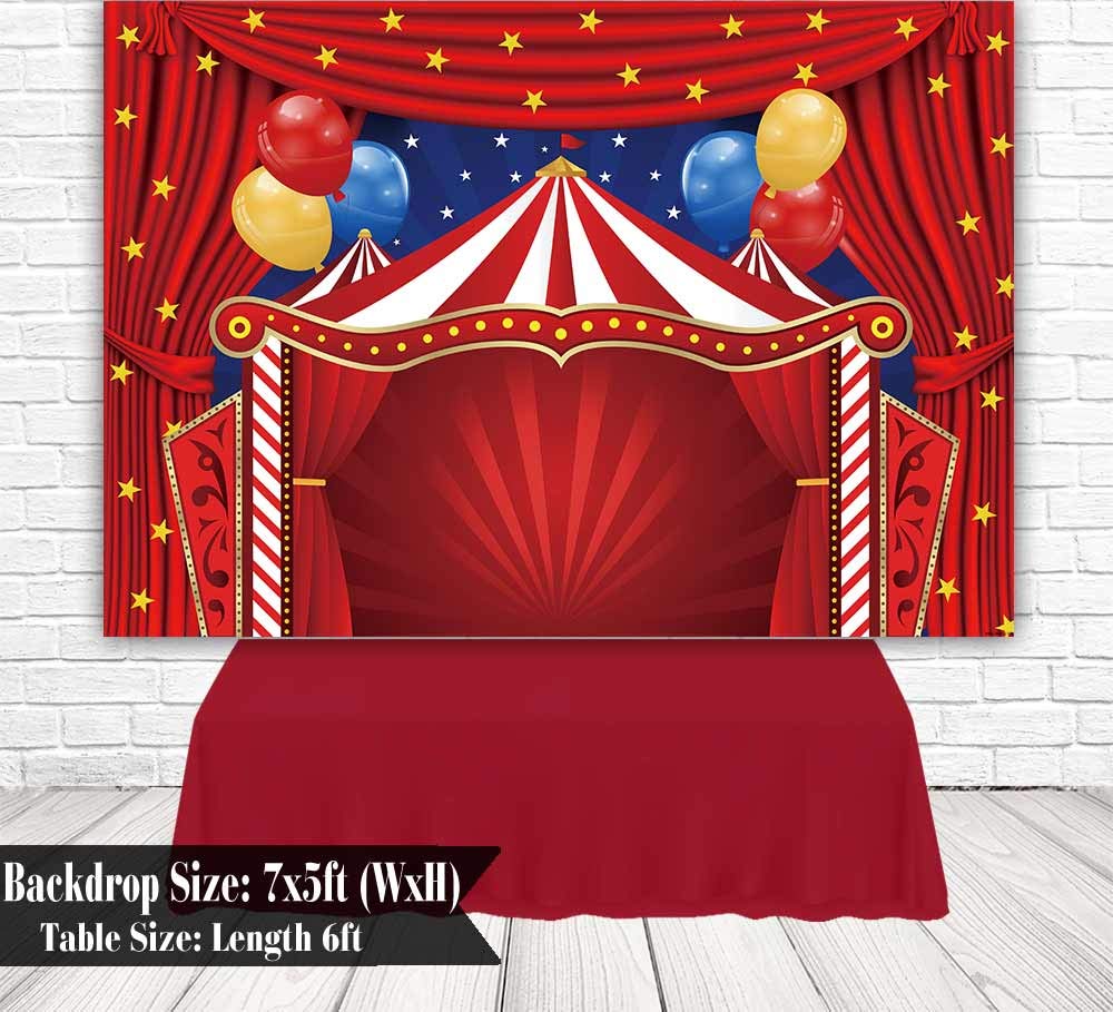 Buy Funnytree 7x5ft Big Top Circus Theme Party Backdrop Carnival ...