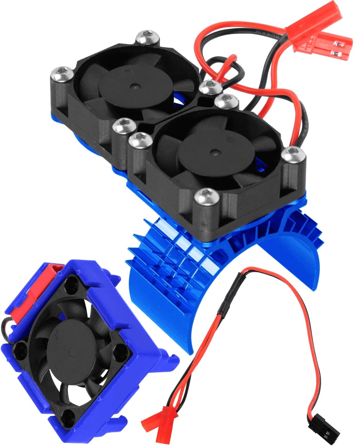 Amazon.com: RCHuiWow RC VXL-3s ESC Cooling Fan Heat Sink w/Dual Fan ...