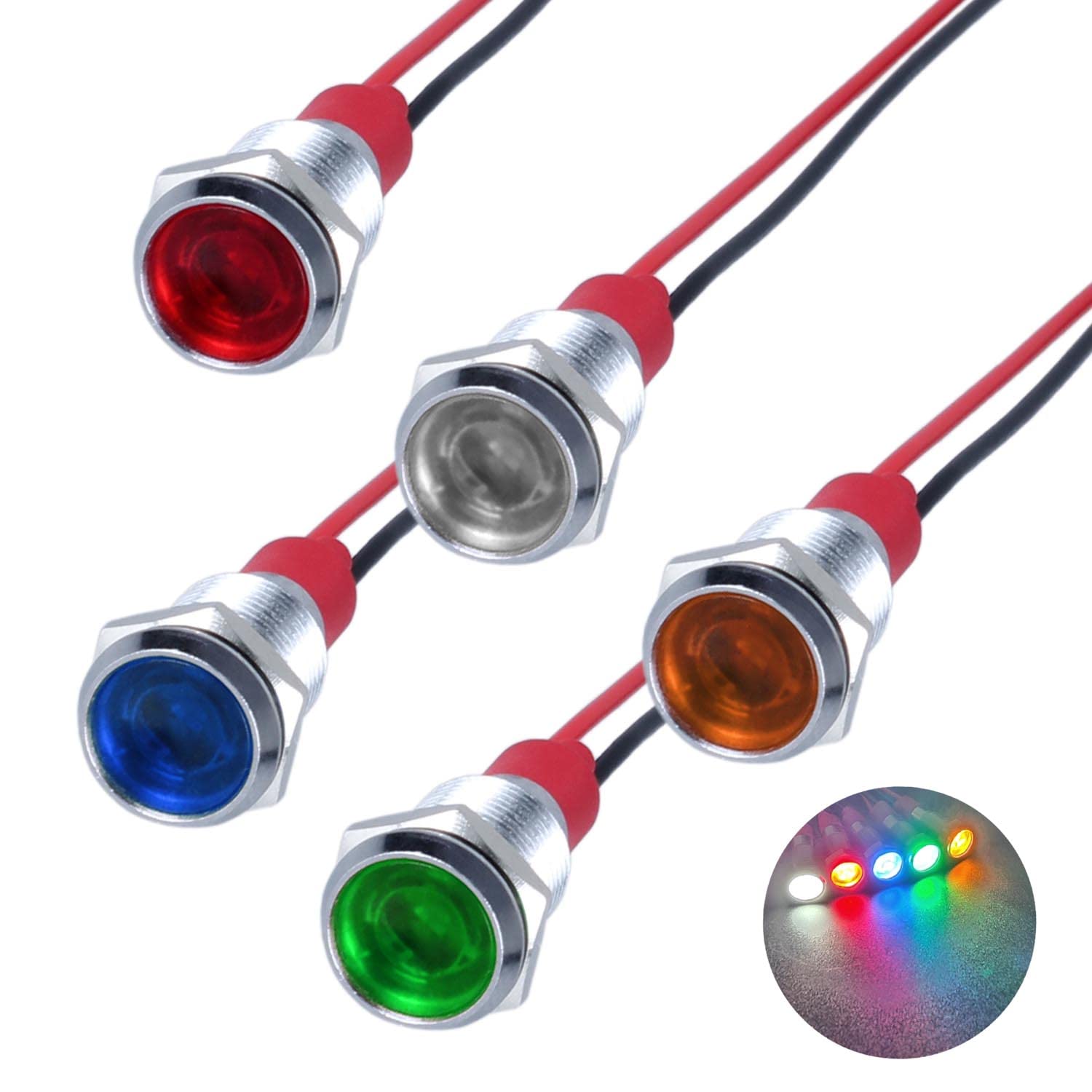 Amazon.com: DMWD 5Pcs 12V-24V Energy Saving LED Indicator Light ...