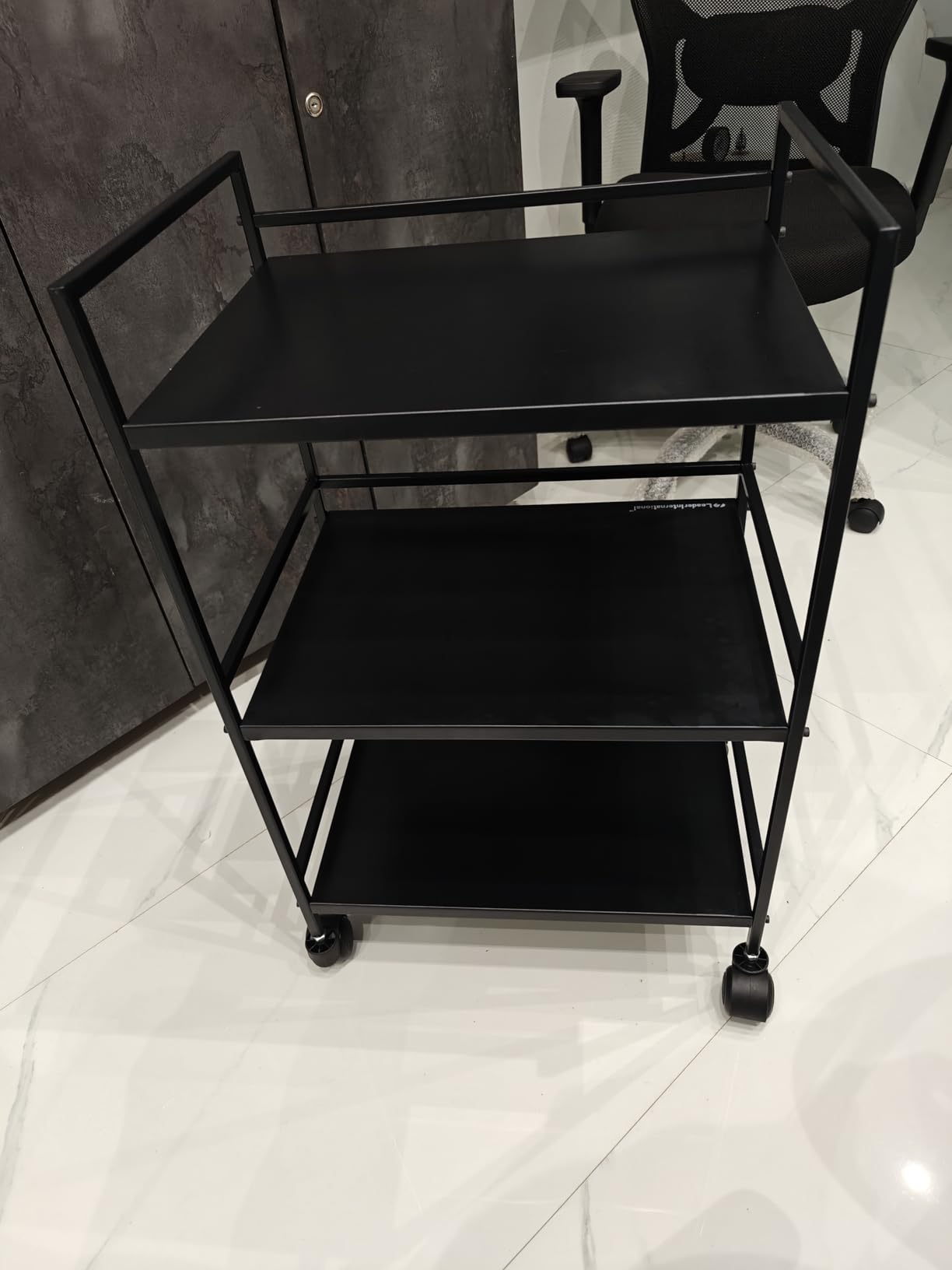 Leader Trolley 3-Tier Rolling Metal Storage Cart, with 360° Wheels ...