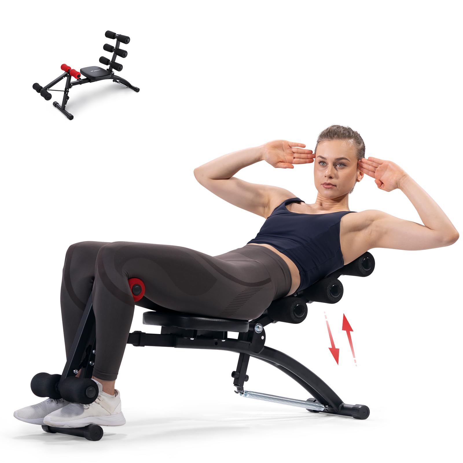 Amazon.com : MERACH Ab Machine, Multi-Functional Adjustable Ab Trainer ...