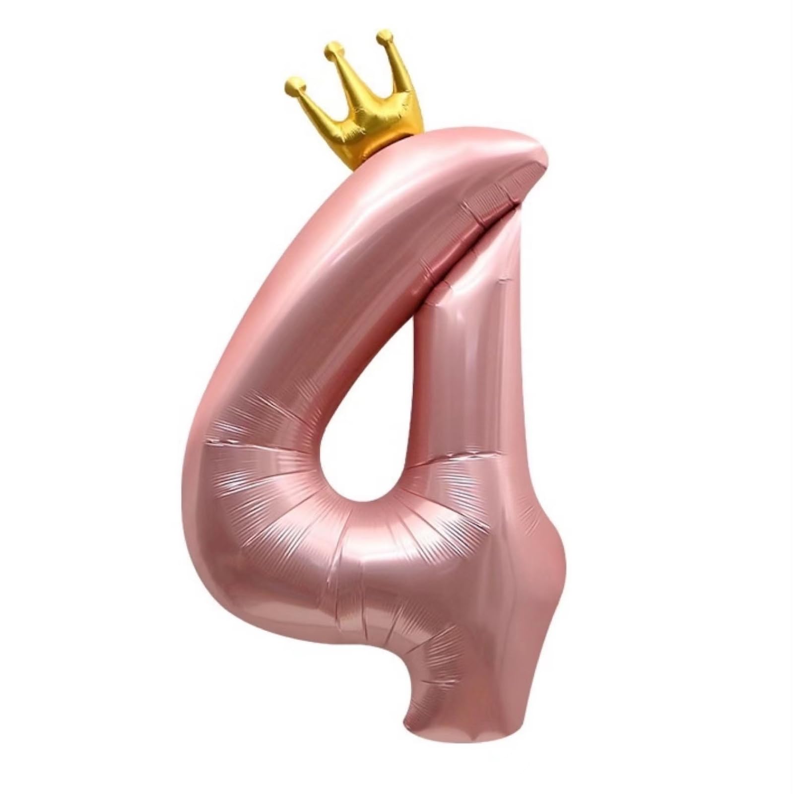 Amazon.com: 40 Inch Light Pink Number 4 Balloons With Crown, Large Foil ...