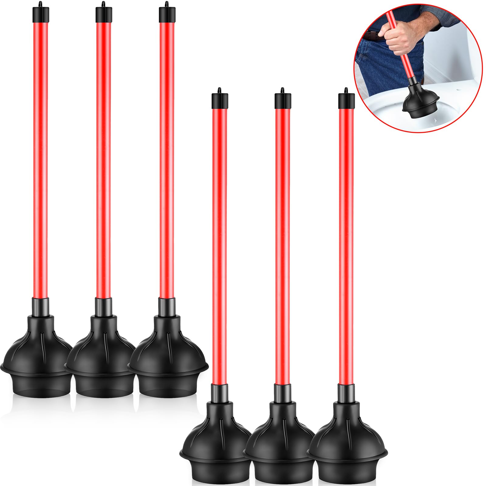 Amazon.com: Domensi 6 Pcs Rubber Toilet Plunger Suction Cup Heavy Duty ...