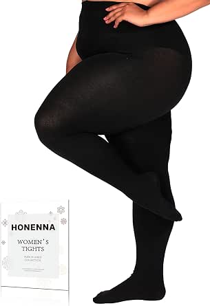 HONENNA Queen Plus Size Fleece Lined Tights, 11+ Colors Thermal Warm ...