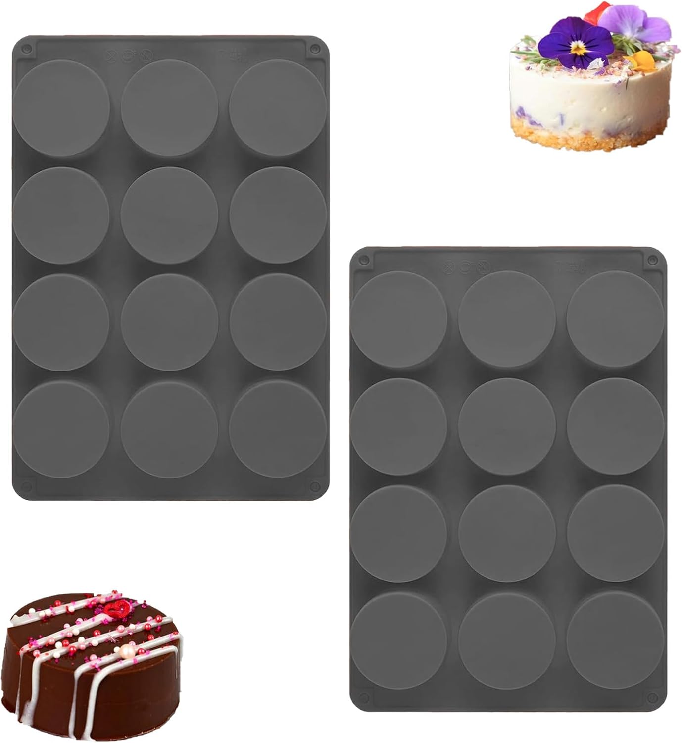Amazon.com: Ducodocu Oreo Chocolate Cookie Silicone Mold 12-Cavity ...