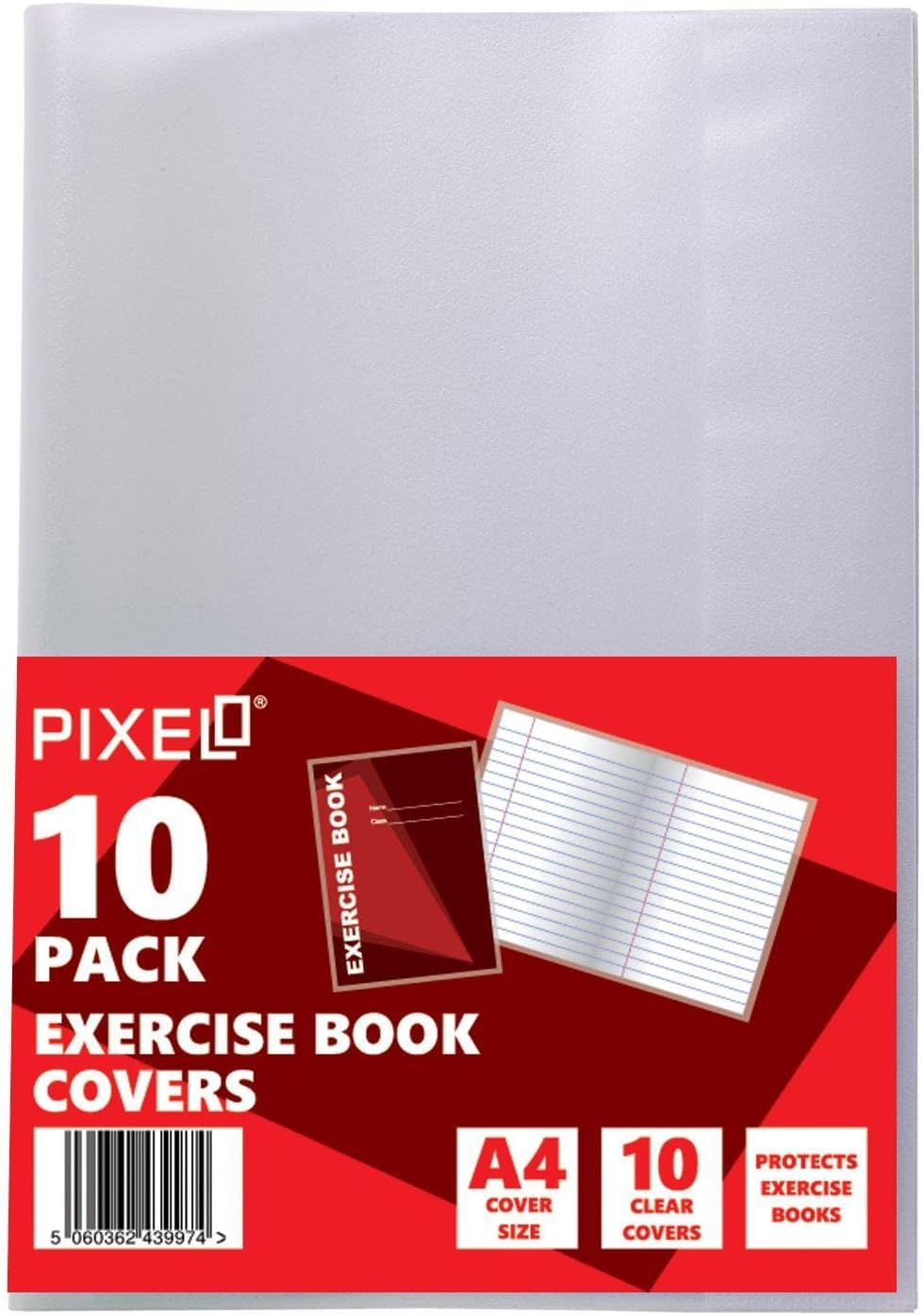 Pack of 10 A4 Clear Exercise Book Covers by Janrax : Amazon.co.uk ...