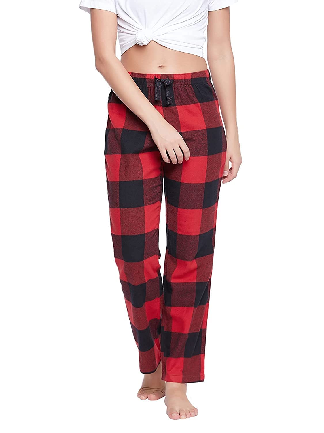 Buy Twist99 Womens Multicolor Cotton Checkered Pyjama | Checks Pajama ...