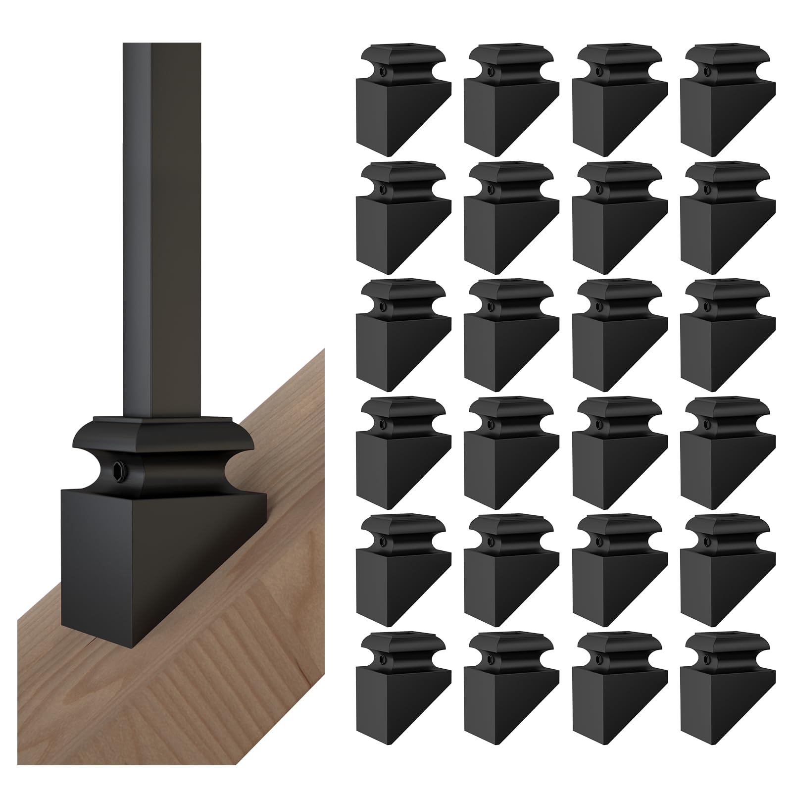Snapklik.com : Iron Baluster Shoes, 24 Pack Stair Baluster Shoe For ...