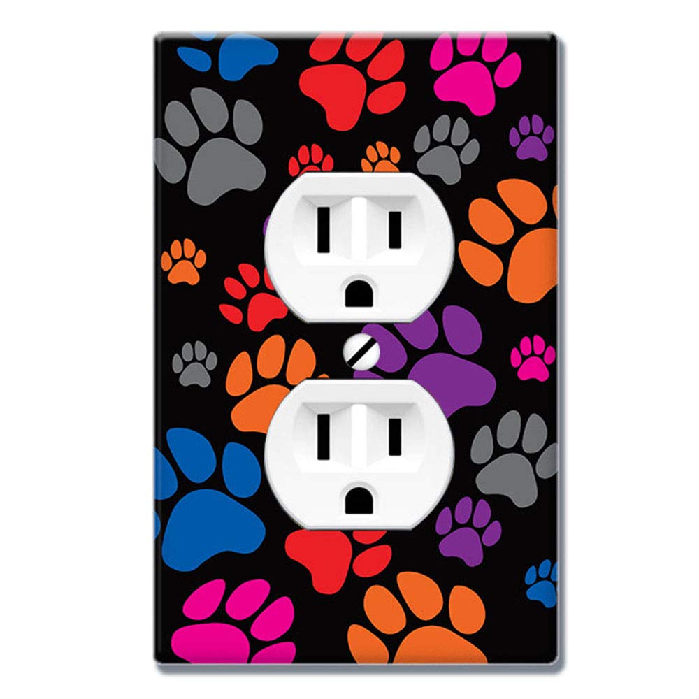 WIRESTER Duplex Outlet Cover Wall Plate/Switch Plate - Puppy Dog Paws ...