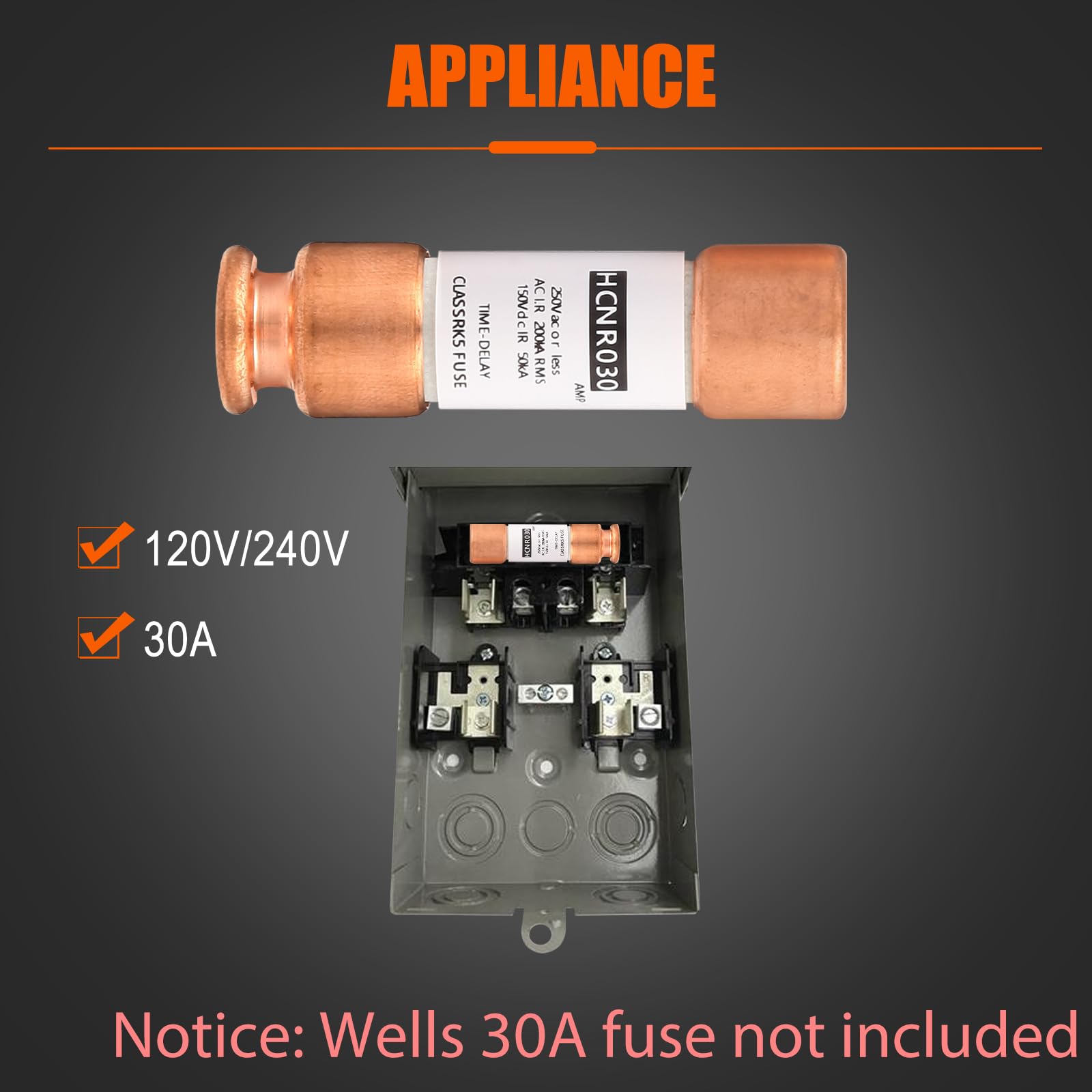 Snapklik.com : Wells 30AMP Waterproof AC Disconnect Box
