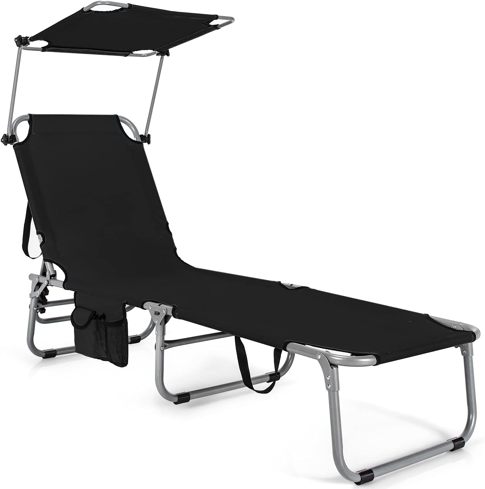 Amazon.com: COSTWAY Foldable Lounge Chair Outdoor Adjustable Beach Pool ...