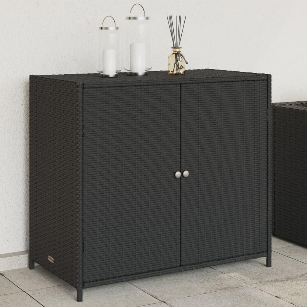 Amazon.com: loibinfen Wicker Outdoor Storage Cabinet with Two Doors ...
