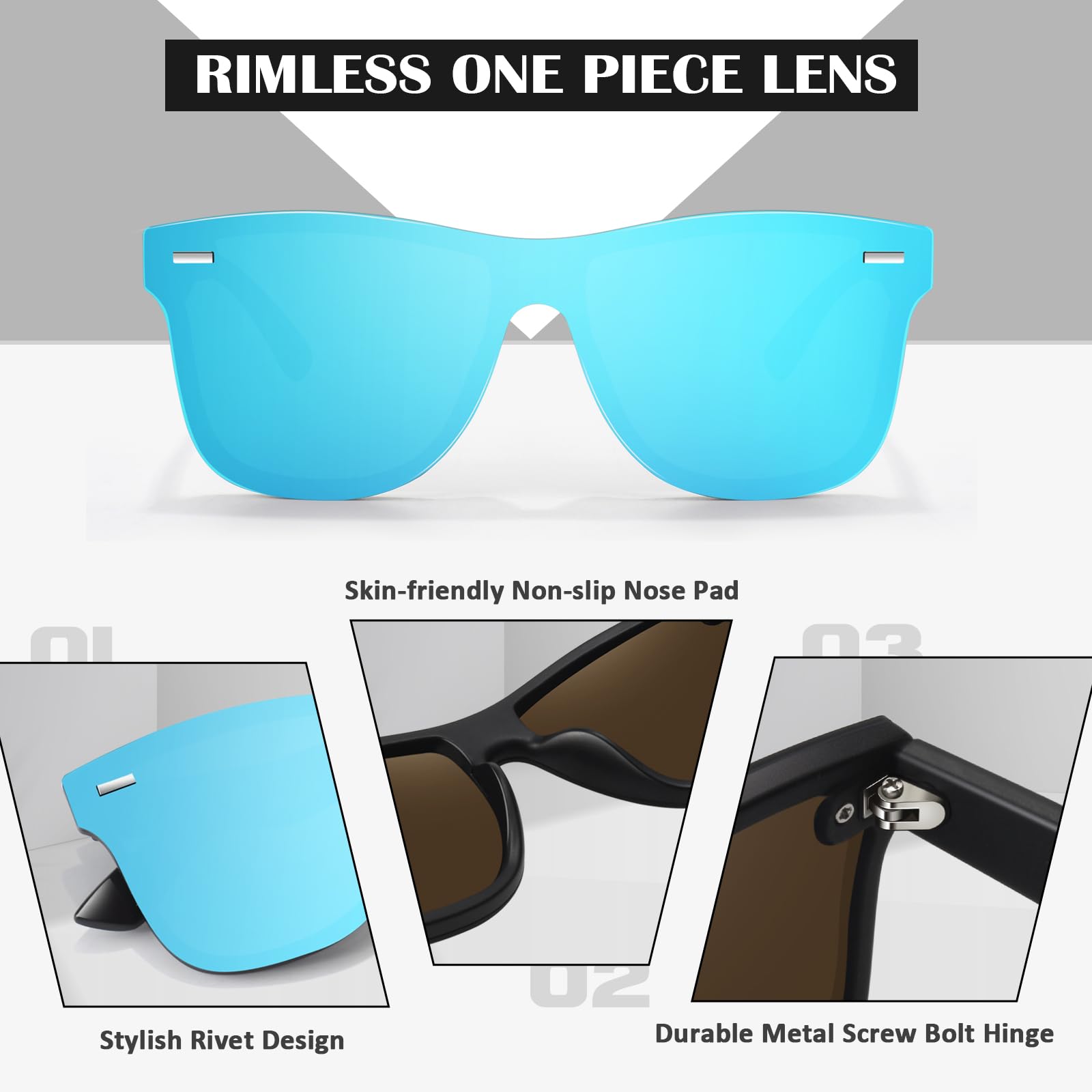 Snapklik.com : LINVO Trendy Polarized Mirrored Sunglasses Men Womens