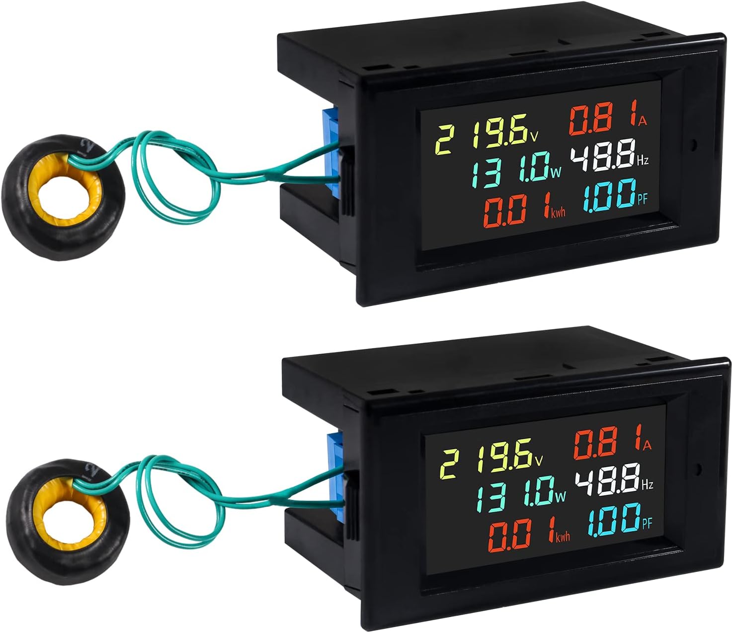 2 Pieces AC Display Meter, 80-300V 100A Digital Multimeter Voltmeter ...