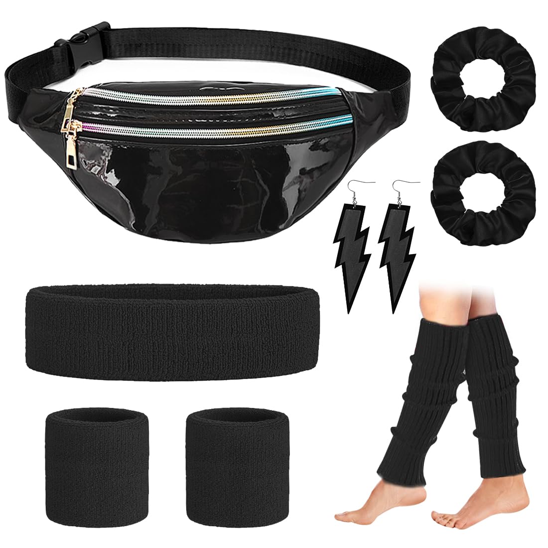 Amazon.com: GZHOK Neon Outfit Women 80s Workout Outfit for Women ...