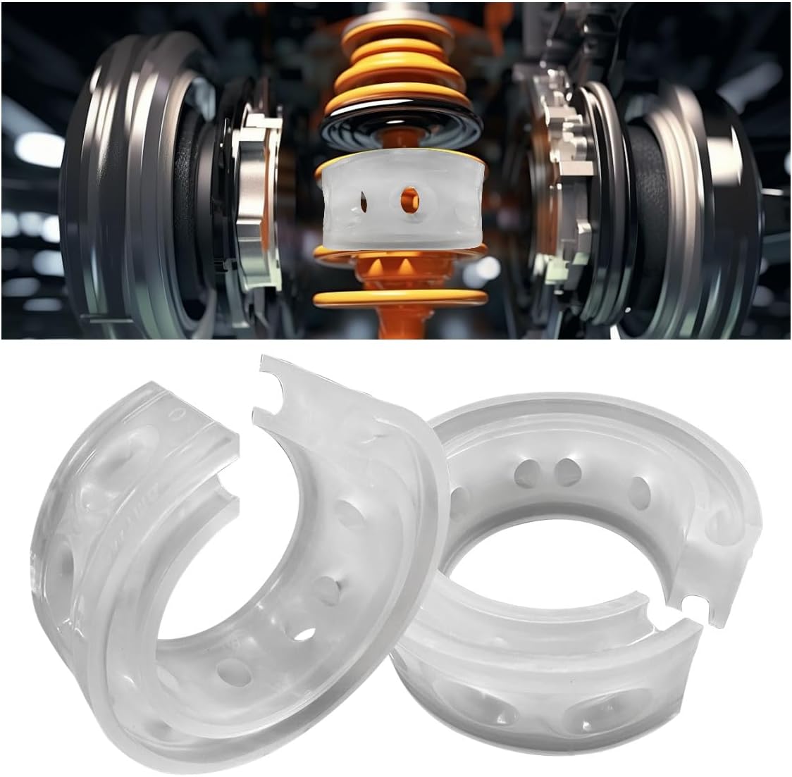 Amazon.com: 2PCS Car Suspension Shock Absorber, B Type Rubber Spring ...