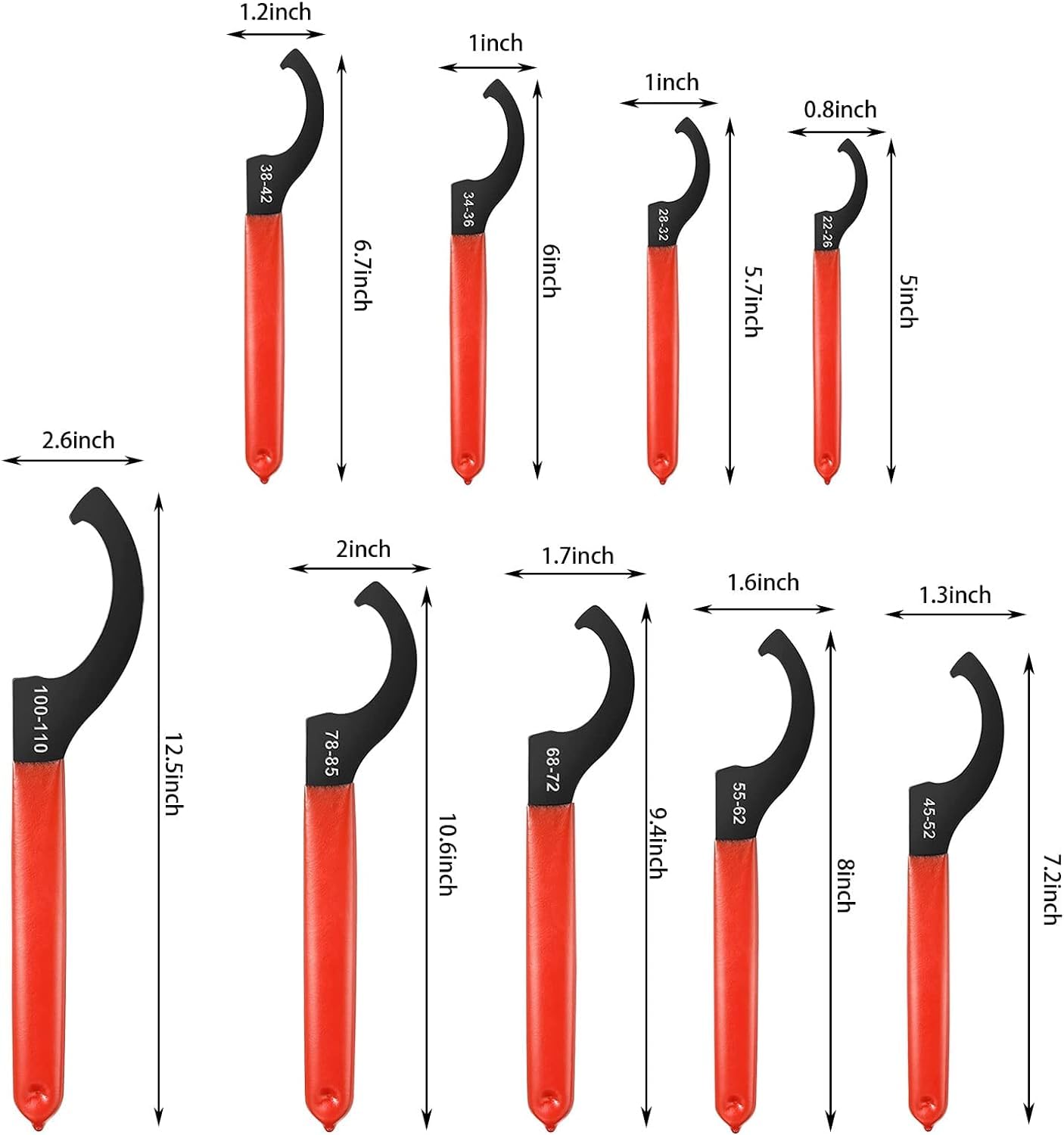 Malloom 9 Pieces Coil Over Wrench Shock Spanner, Adjustment Shocks ...