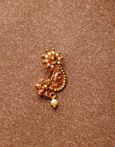 Buy Anuradha Art Antique Golden Finish Studded Stone Traditional Nath ...
