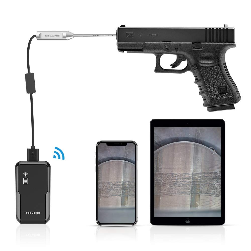 Pistol Borescope for iPhone, Teslong WiFi Version Handgun Barrel Bore ...