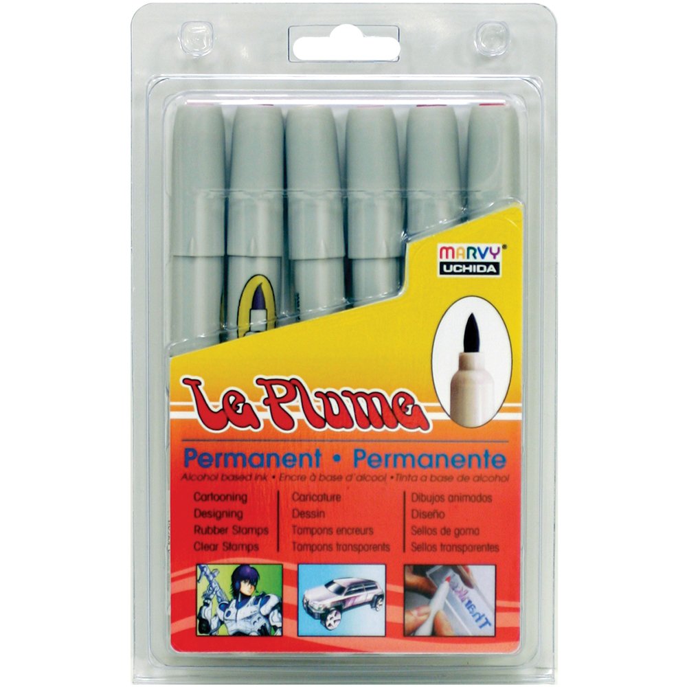 Amazon.com: Marvy Uchida Le Plume Alcohol Based Permanent Marker Set ...