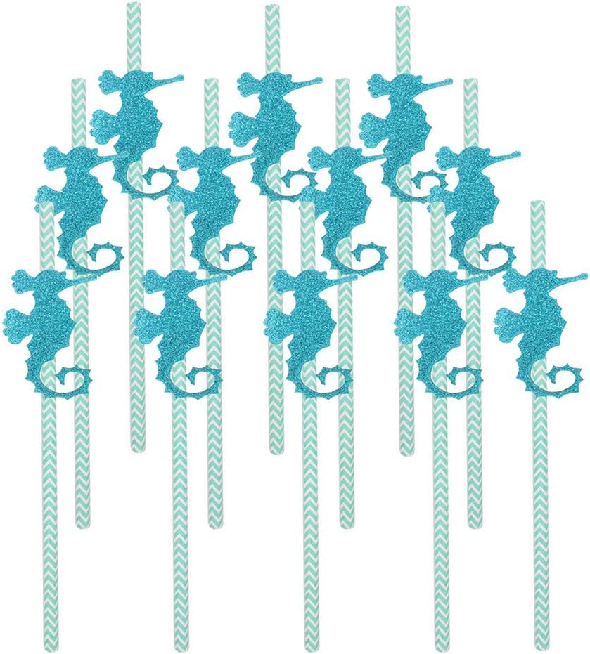 Amazon.com: 12-Pack Striped Paper Straws Disposable Drinking Straws for ...