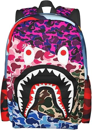 Amazon.com: Vkaxopt Backpack Shark Teeth Camo Backpacks Travel Laptop ...