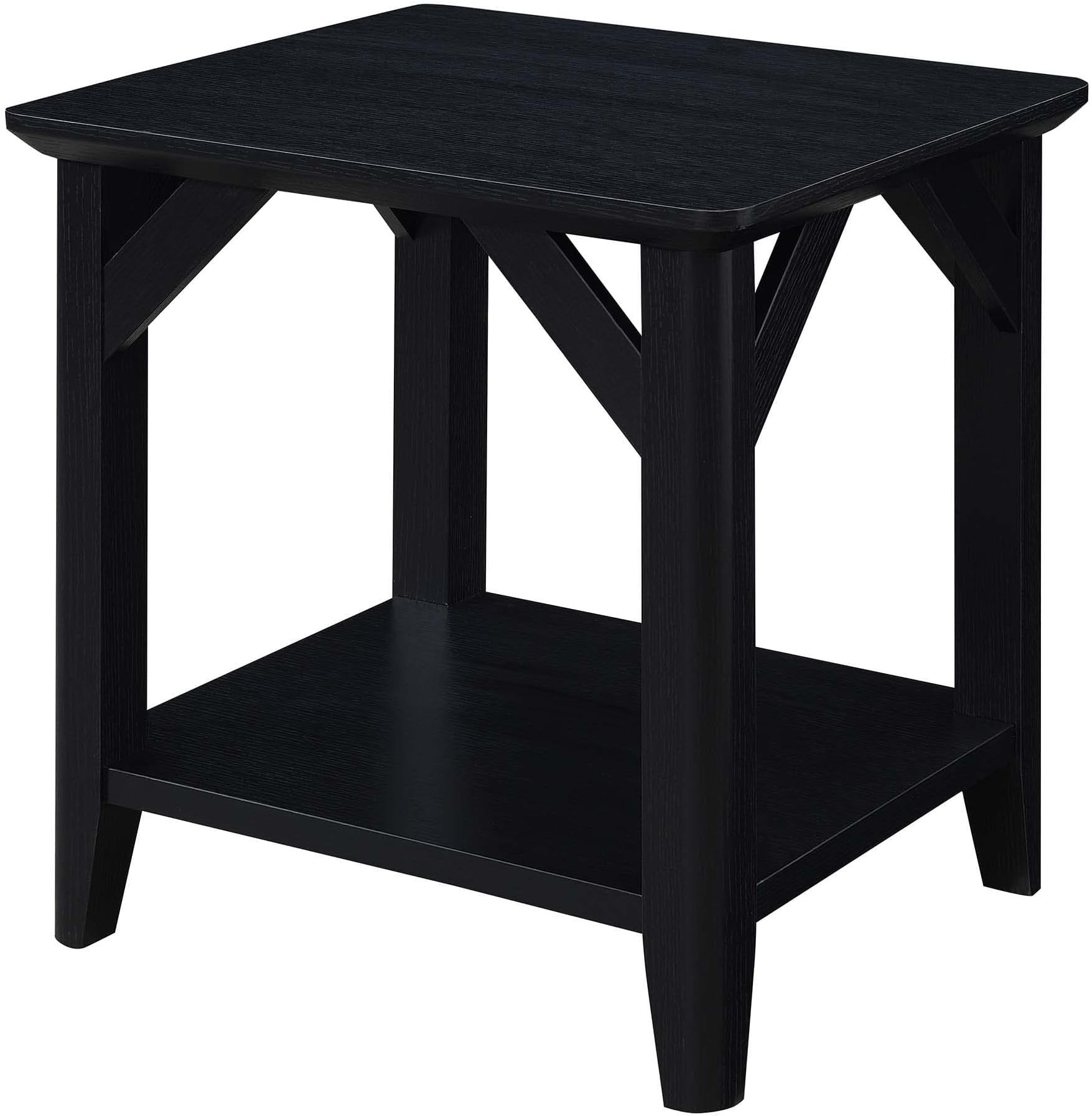 Amazon.com: Convenience Concepts Winston End Table with Shelf, Black ...