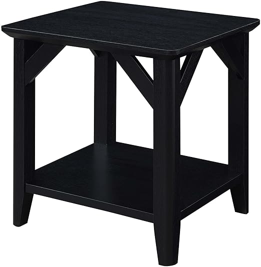 Amazon.com: Convenience Concepts Winston End Table with Shelf, Black ...