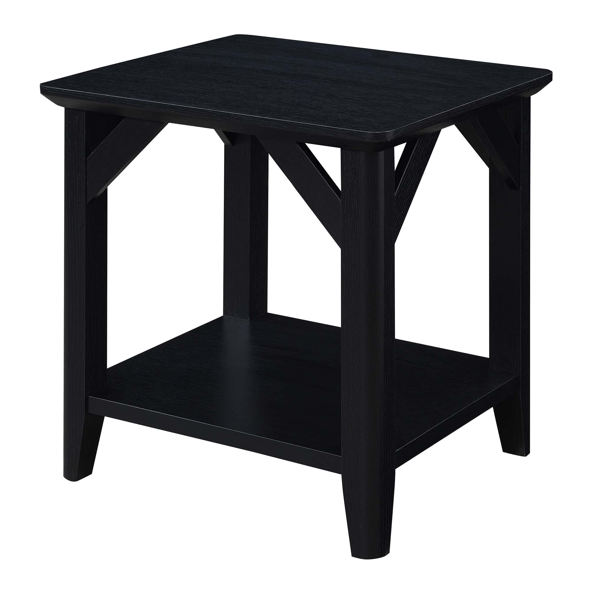 Amazon.com: Convenience Concepts Winston End Table with Shelf, Black ...