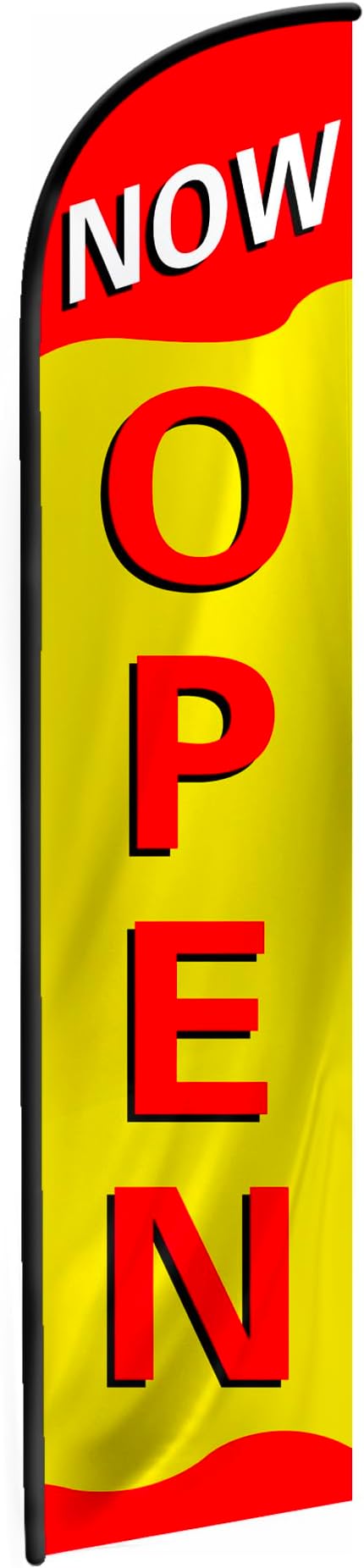 Amazon.com: Now Open Red and Yellow Swooper Feather Flag - Great for ...