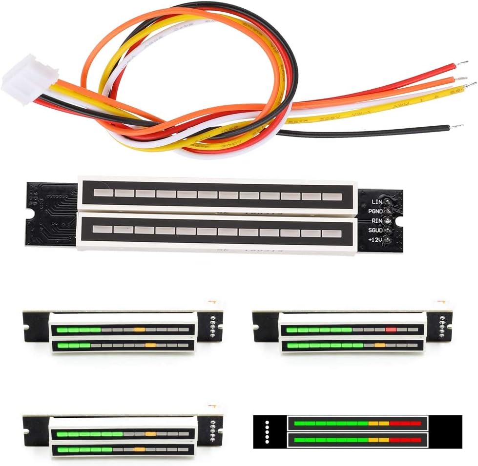 Amazon.com: AUNMAS DIY Dual 12 Level Stereo Indicator, Audio Spectrum ...