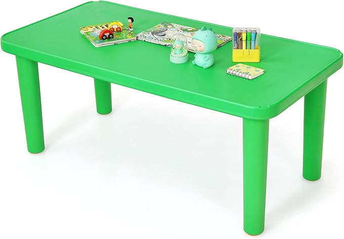 Amazon.com: Costzon Kids Plastic Table, Portable Plastic Learn and Play ...