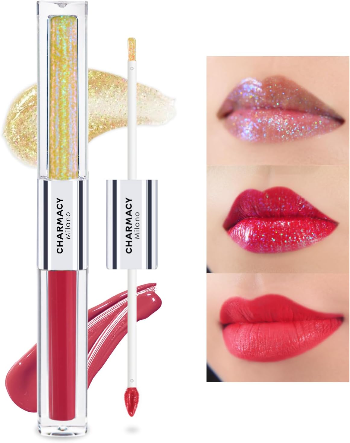 Amazon.com : CHARMACY Multichrome Double Head Non-Stick Lip Gloss ...