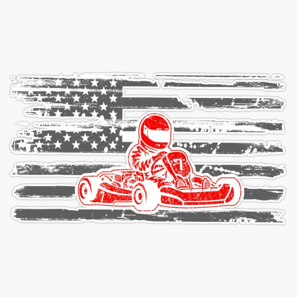 Amazon.com - Go Kart Racing Patriotic American Flag Go Cart Racer ...