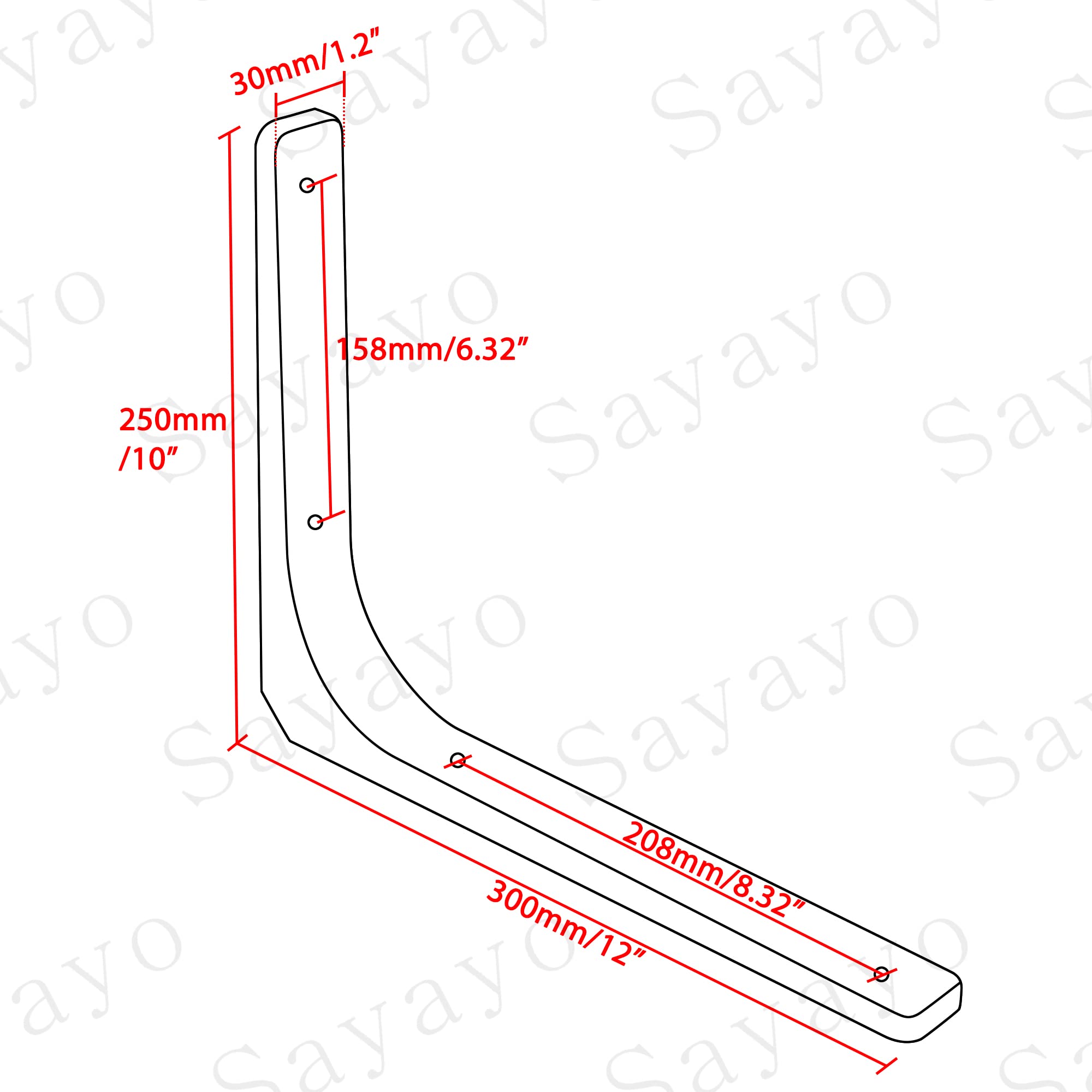 Snapklik.com : Black Shelf Bracket, 12 Inch L Shape Wall Bracket Heavy ...