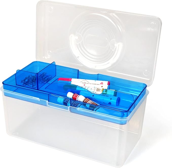 Amazon.com: livinbox Clear Plastic Portable Storage Box, First Aid ...