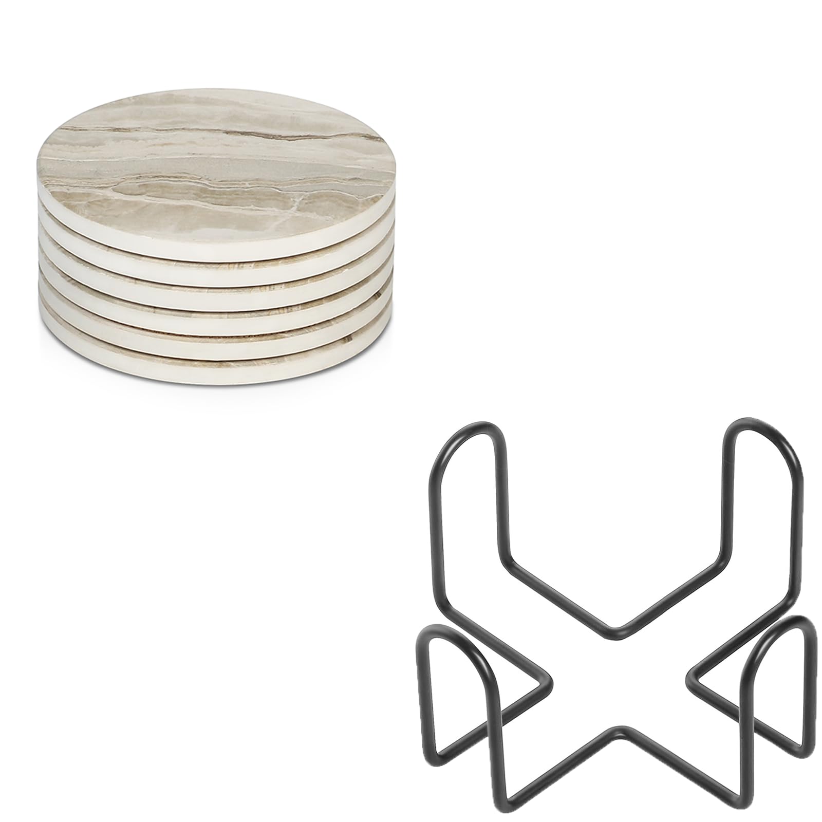 Amazon.com | LIFVER Coasters Set of 6, Coasters for Drinks Absorbent ...